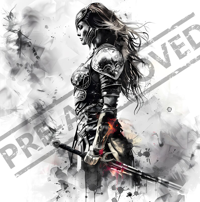 Valkyrie Tattoo Design | High Resolution 4K PNG Transparent Background ...