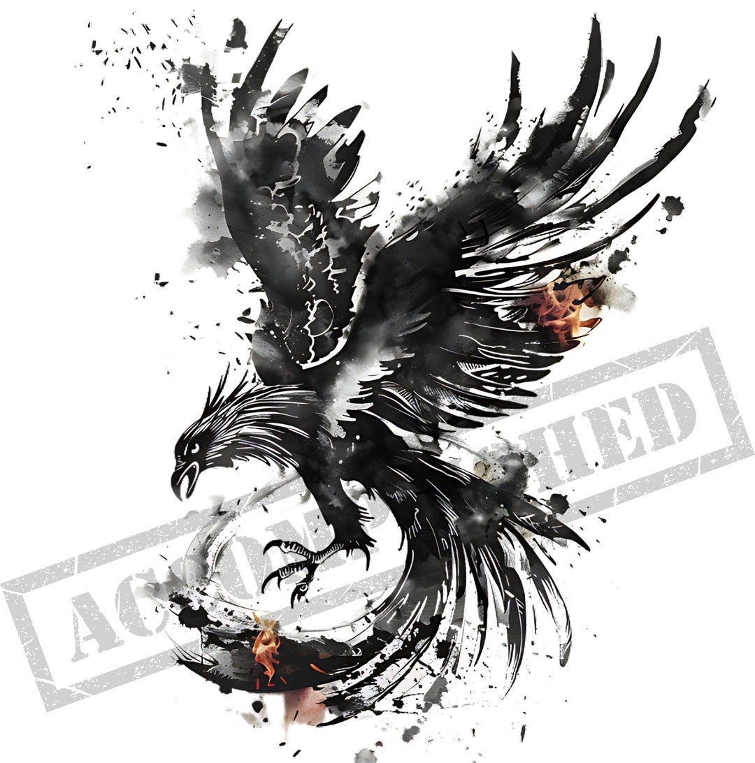 Phoenix Tattoo Design | High Resolution 4K | Canvas Art | Printable SVG ...