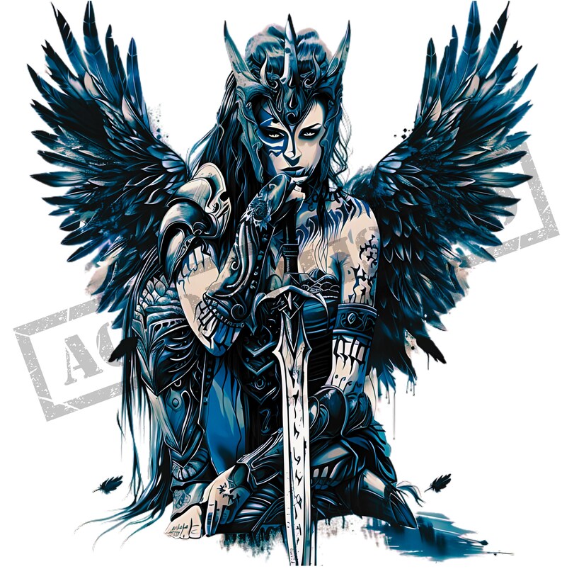 Valkyrie Tattoo Design High Resolution 4K PNG Transparent Background ...