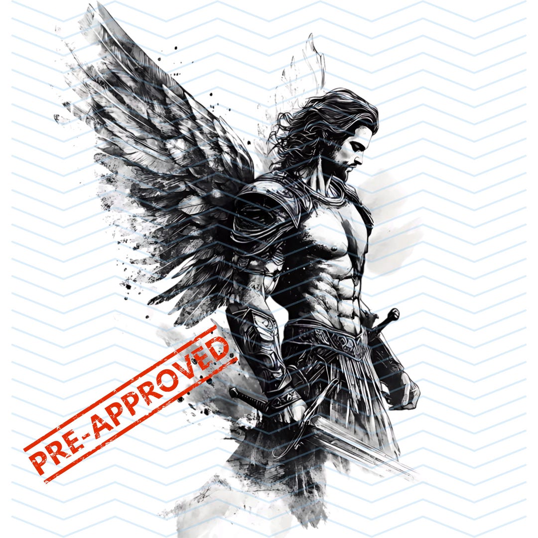 St. Michael Archangel Tattoo Design | Religious | Canvas Art ...