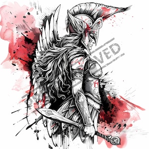 Valkyrie Tattoo Design High Resolution 4K PNG Transparent Background ...