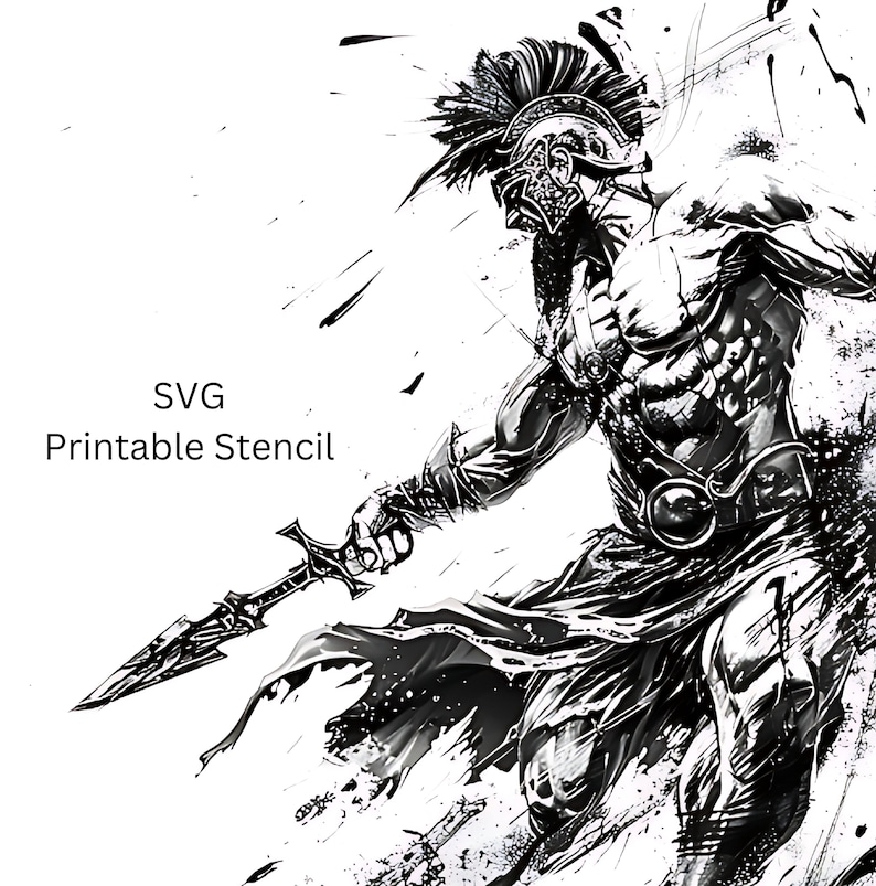 Gladiator Warrior Tattoo Design | High Resolution 4K | Canvas Art ...