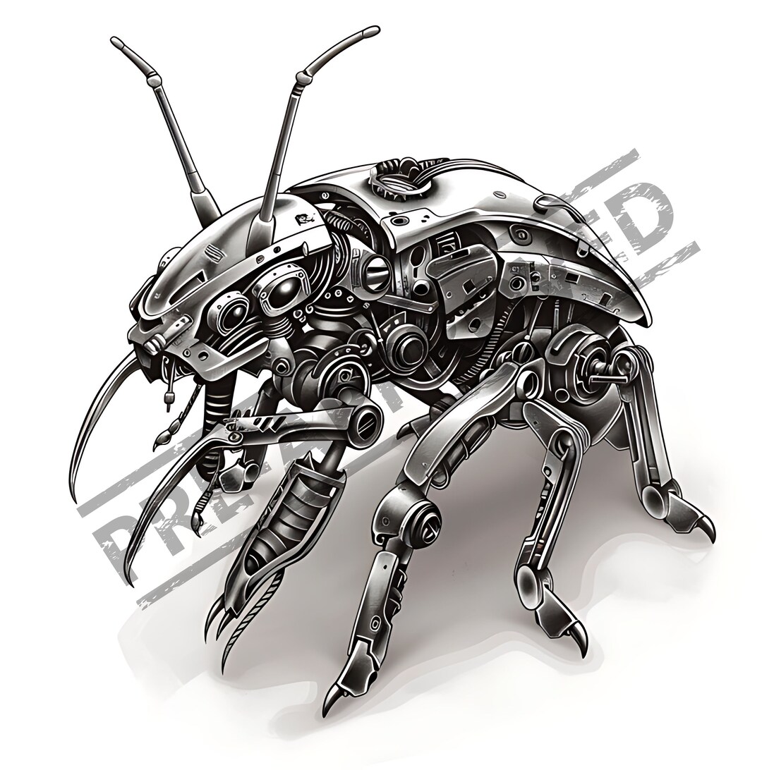 Mechanical Bug Tattoo Design | High Resolution 4K | Canvas Art ...