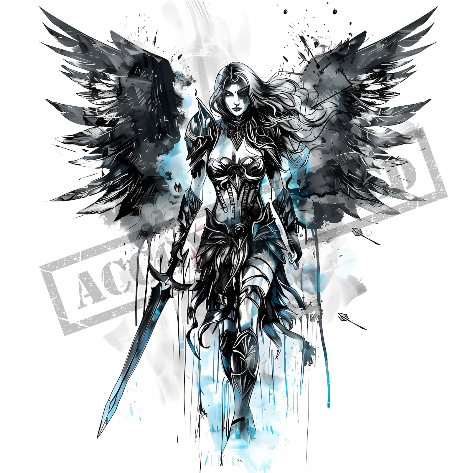 Valkyrie Tattoo Design | High Resolution 4K PNG Transparent Background ...