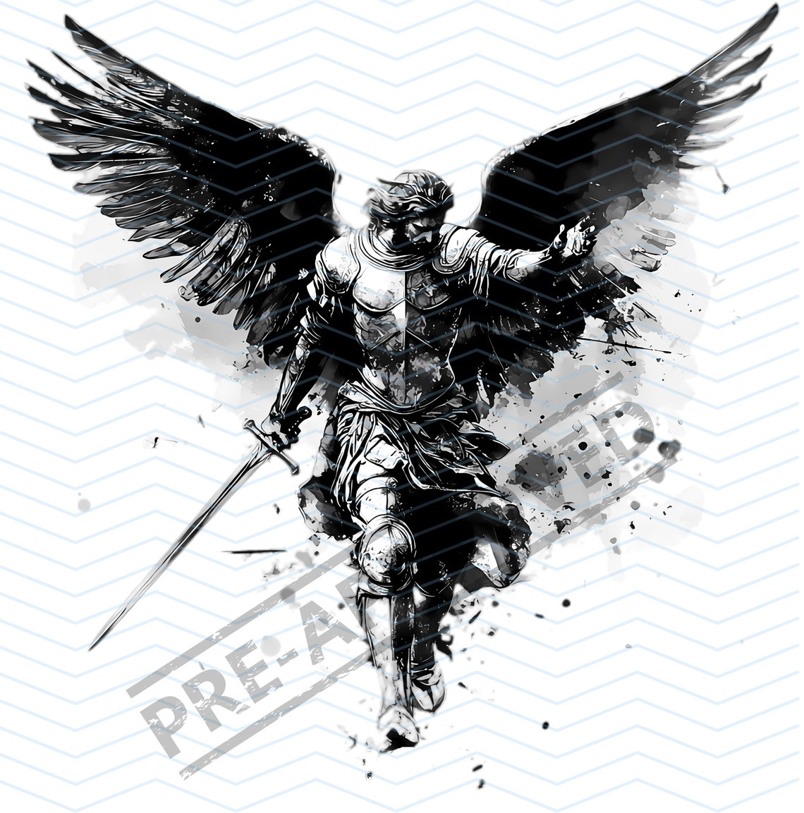 St. Michael Archangel Tattoo Design | High Resolution | Canvas Art ...