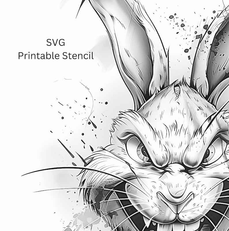 Bunny Evil Tattoo Design | High Resolution 4K | Canvas Art | Printable ...