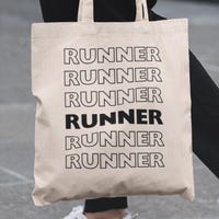 Funny Runner Tote Bag: 'running is My Therapy' Cotton Canvas - Etsy
