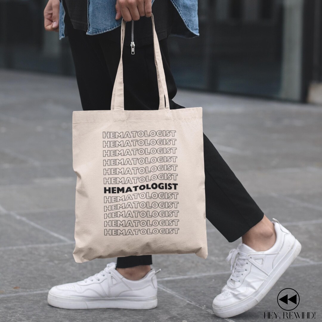 Hematologist Cotton Canvas Tote, Hematologist Repeated Text Tote ...