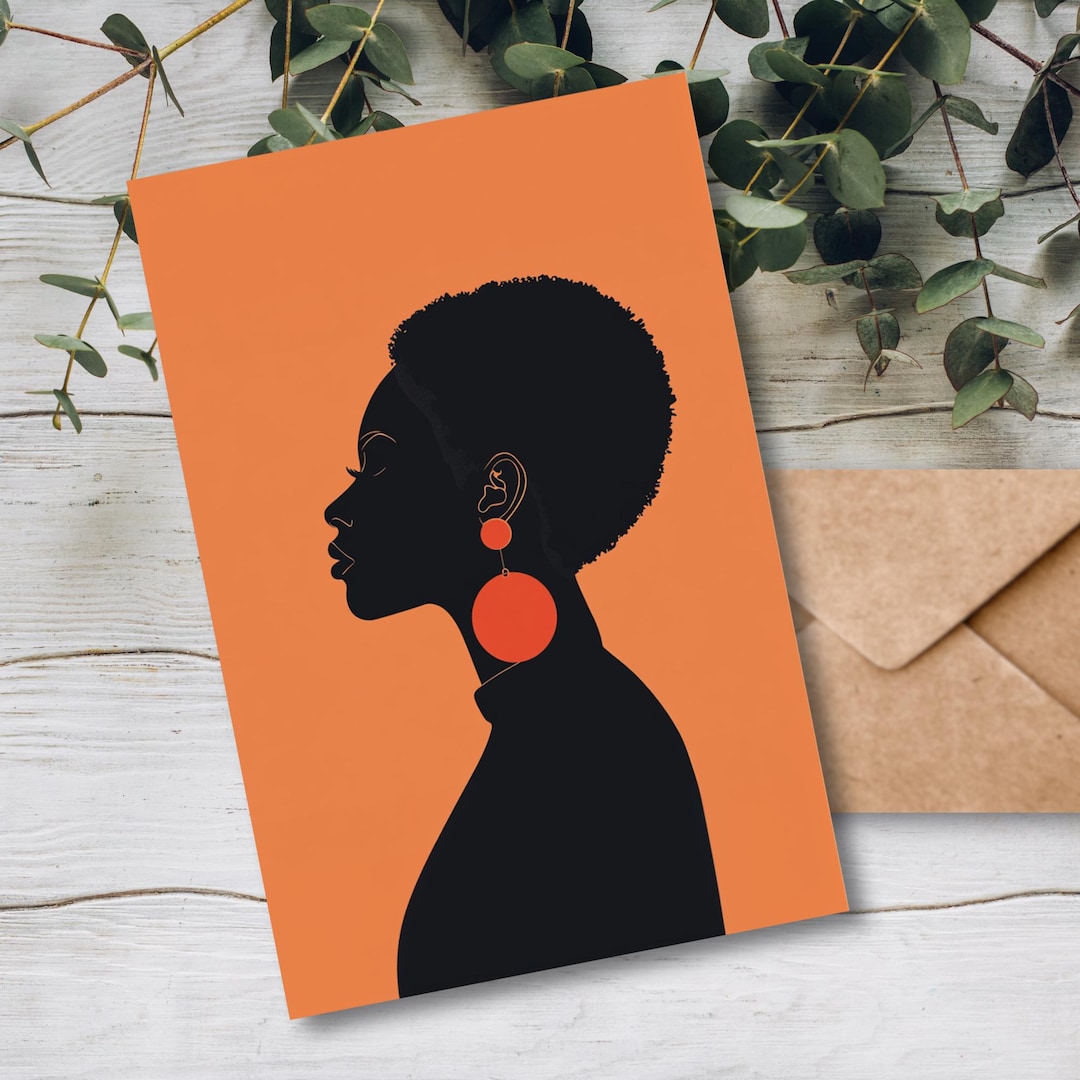 Black Girl Greeting Card, African American Note Cards, Black Woman ...