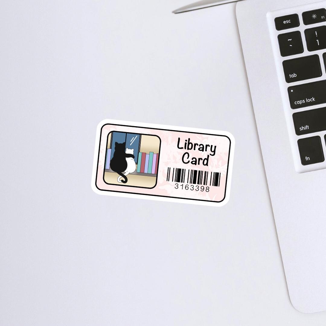 Library Card Sticker - Aesthetic Decorative Waterproof Vinyl Sticker ...