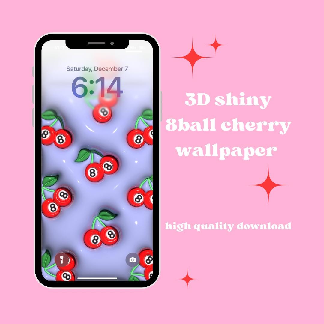 Shiny High Quality 3D 8ball Cherry Wallpaper | HD Downloadable iPhone ...