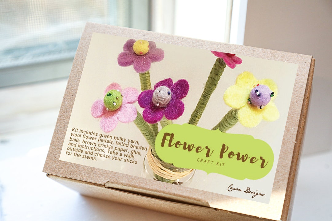 Yarn Kit DIY Felt Flowers Felt Flower Tutorial - Etsy