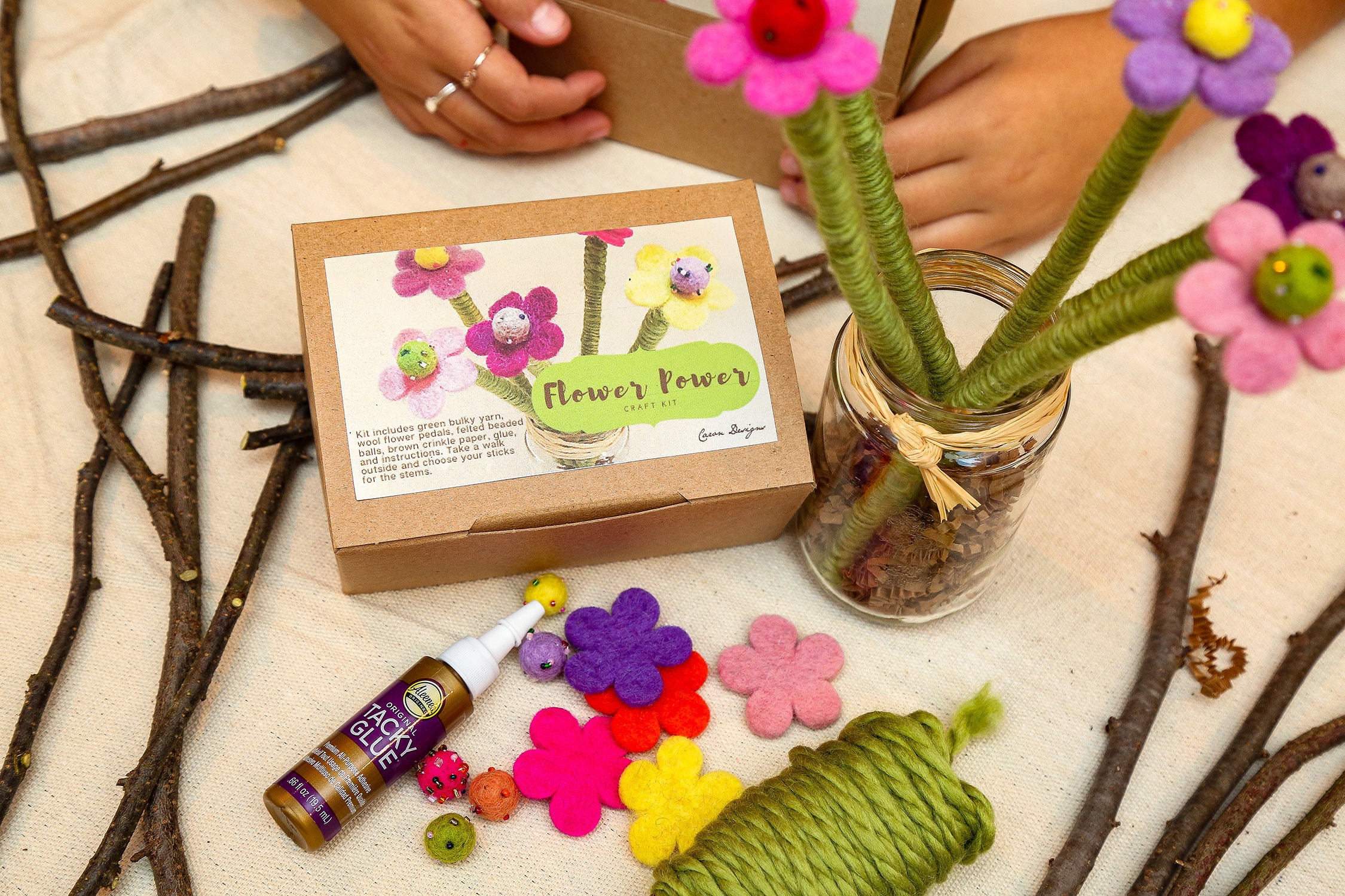 Yarn Kit DIY Felt Flowers Felt Flower Tutorial - Etsy