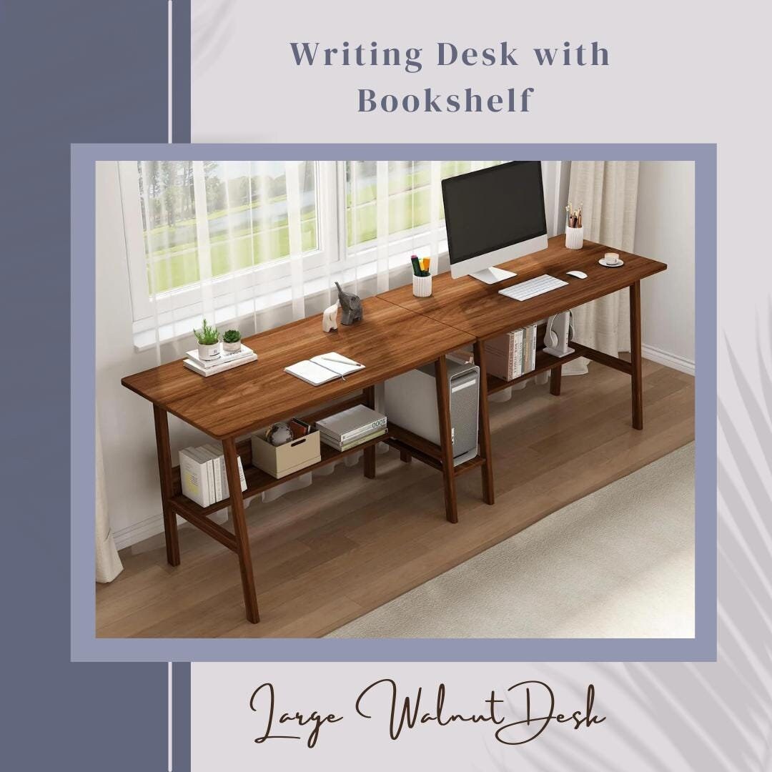 Office Computer Desk Wooden Standing Double Desk Secretary Desk With ...