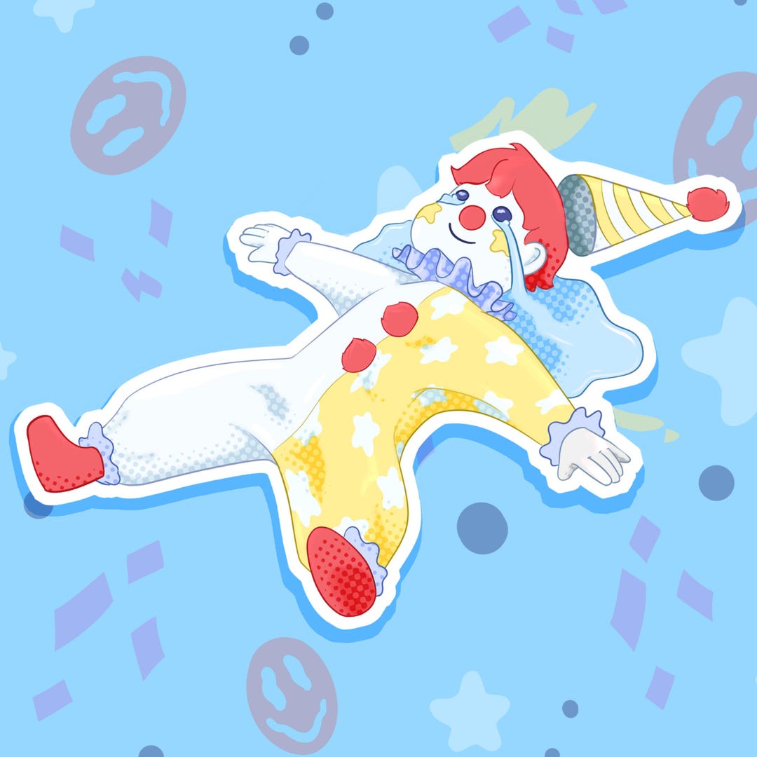 Sad Clown Sticker - Etsy