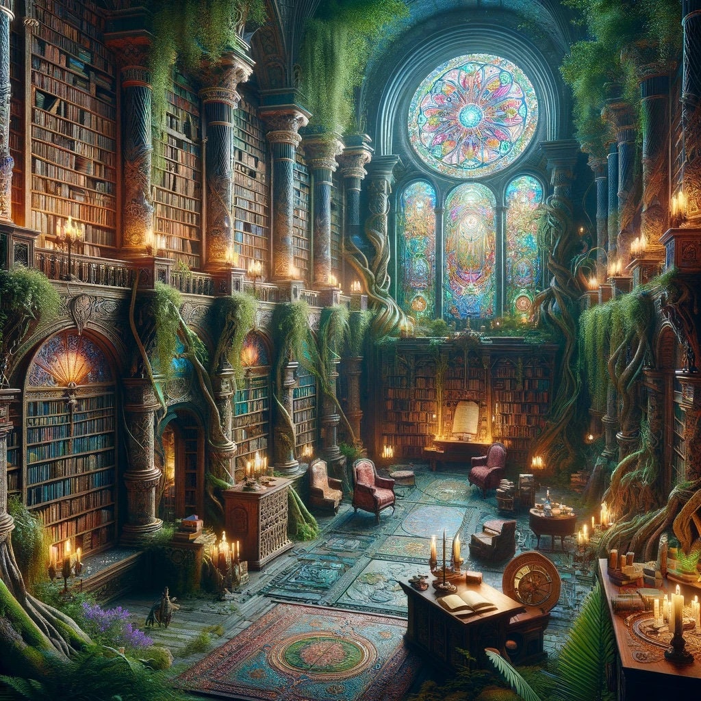 Mystical Forest Library Digital Art Print Limited Edition 1 of 10 High ...