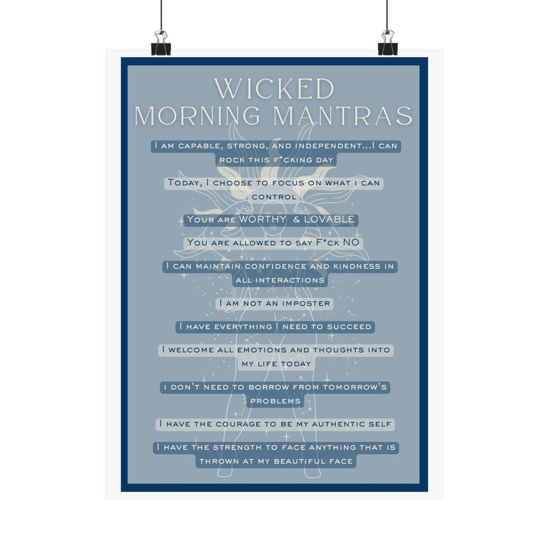 Wicked Morning Mantras Poster, Inspirational Wall Art - Etsy
