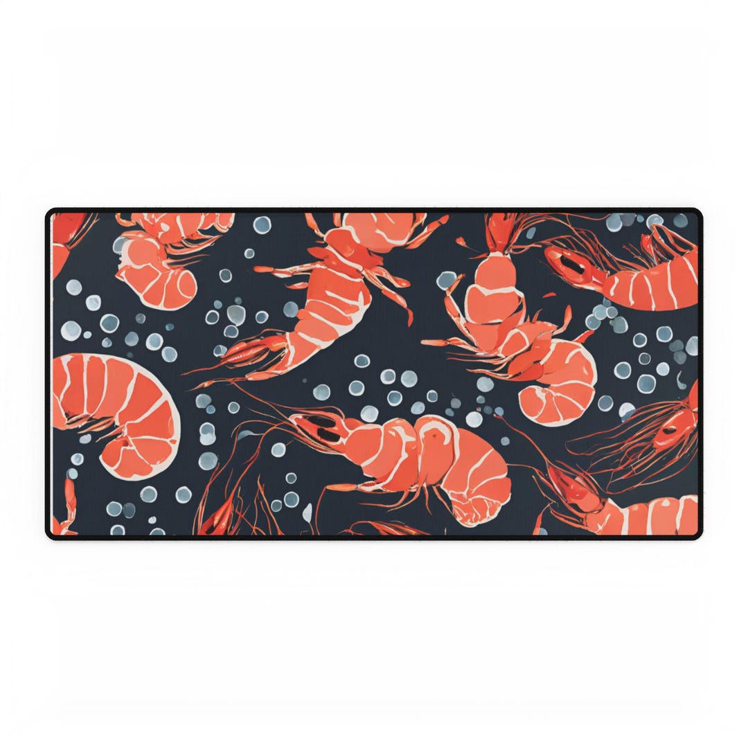 Fun Shrimp Desk Mat Funny Gift Idea Shrimp Fan Crustacean Ocean Lover ...