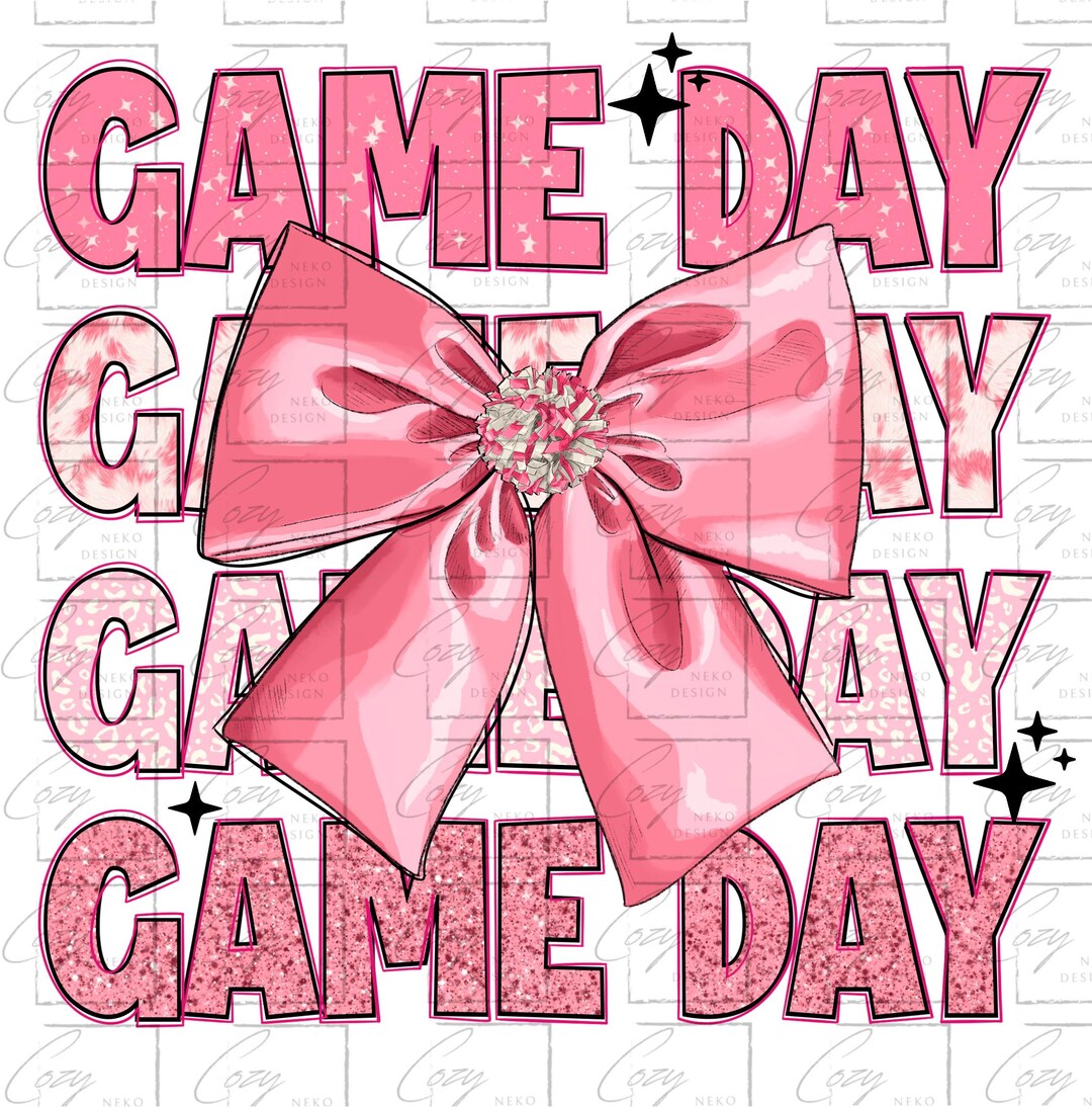 Game Day Coquette Cheer Png, Cheer Bow Png, Cheer Mom, Girls Squad ...