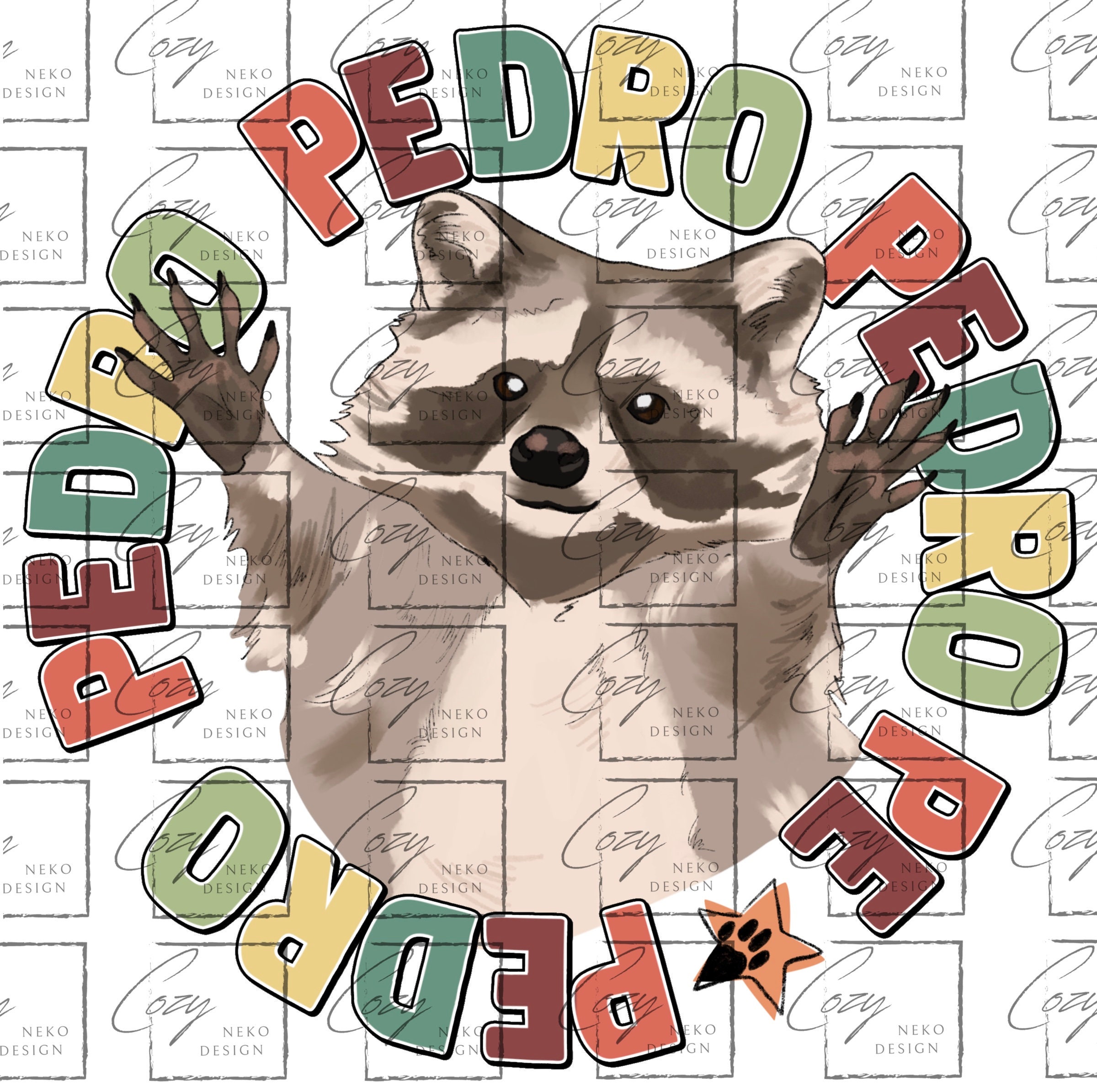 Pedro Pedro Raccoon Png, Funny Raccoon Png, Sublimation Design Png ...