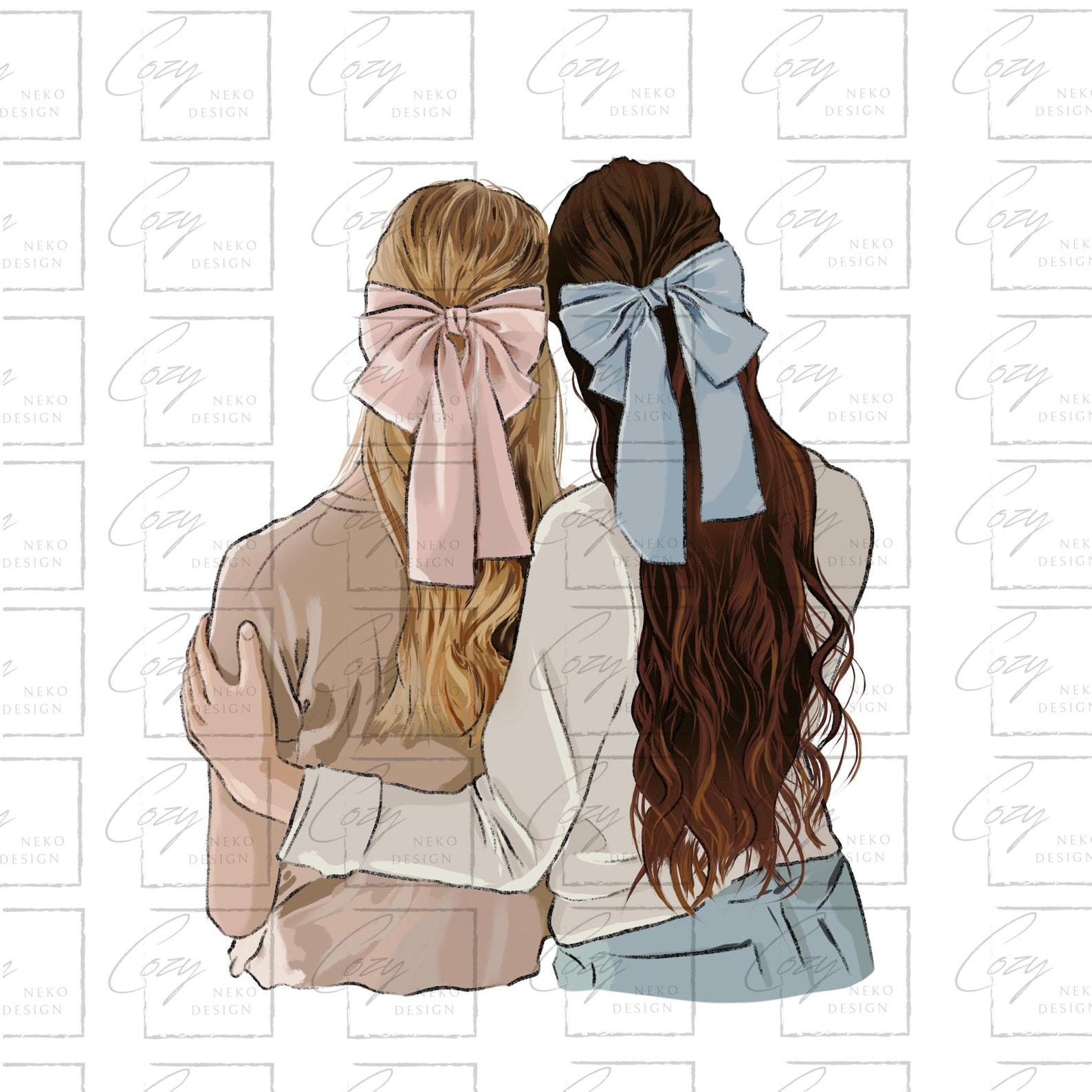 Coquette Best Friends Clipart Png, BFF Png, BFS Png, Friends Clipart ...