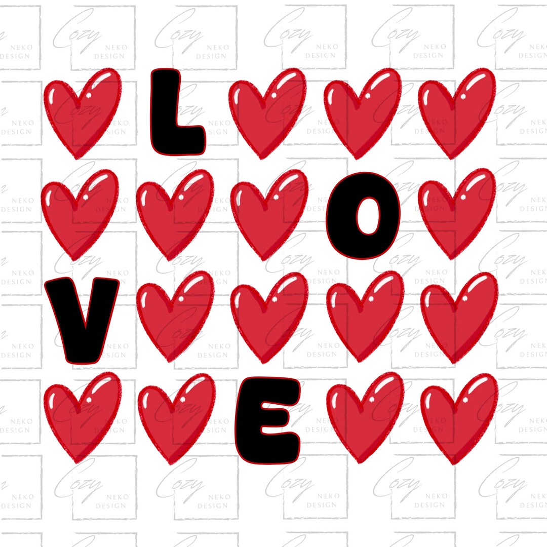 Valentine’s Day Love Heart Png, Red Heart Printable Wall Decor ...