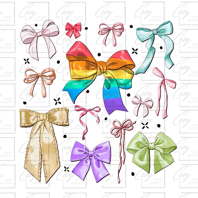 Pride Bows Png, Bows Png File, Coquette Png, Bows Latte Girls, Coquette ...