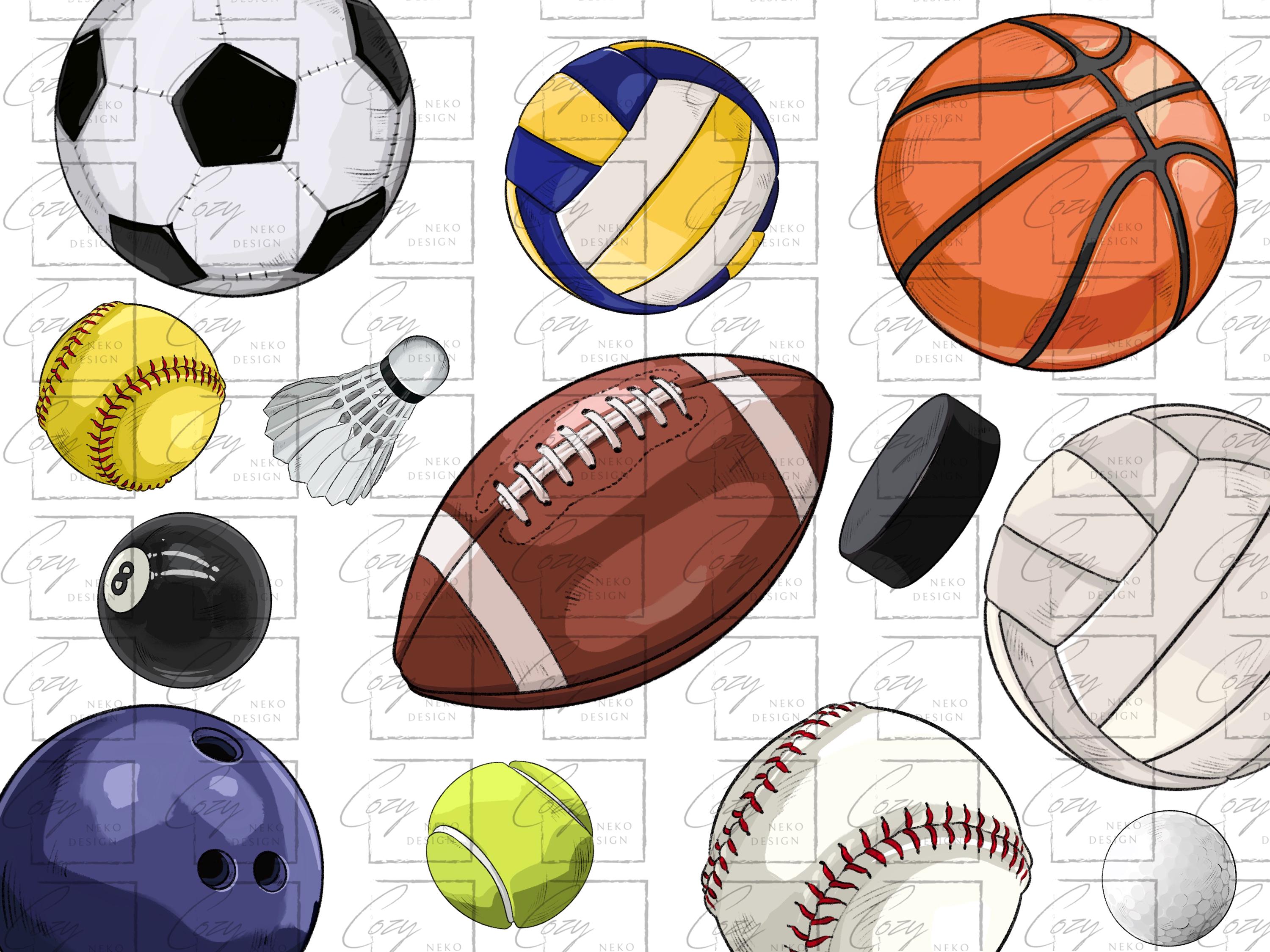 Sports Clipart Bundle, Sports Balls Download, Instant Download ...