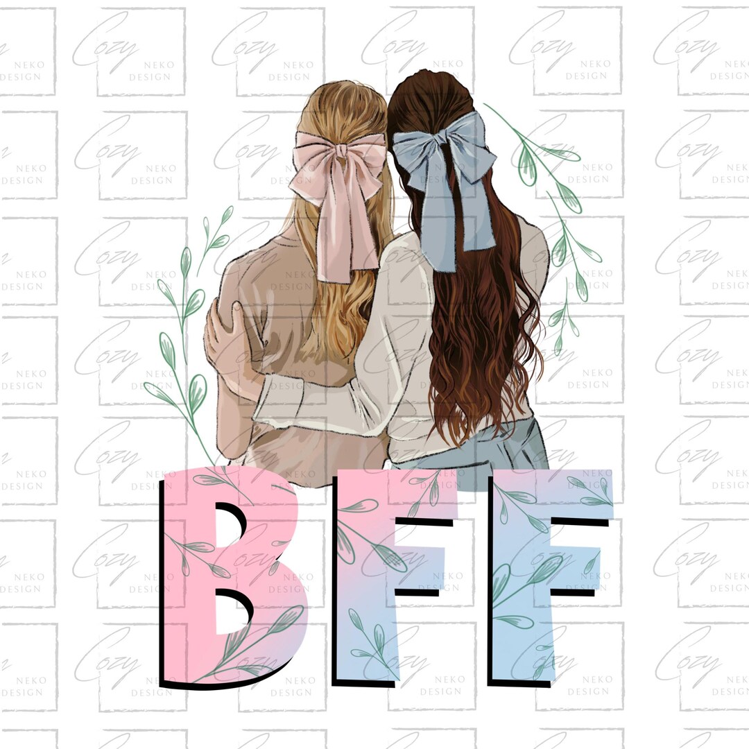 Coquette Best Friends Clipart Png, BFF Png, BFS Png, Bestie, Soul ...