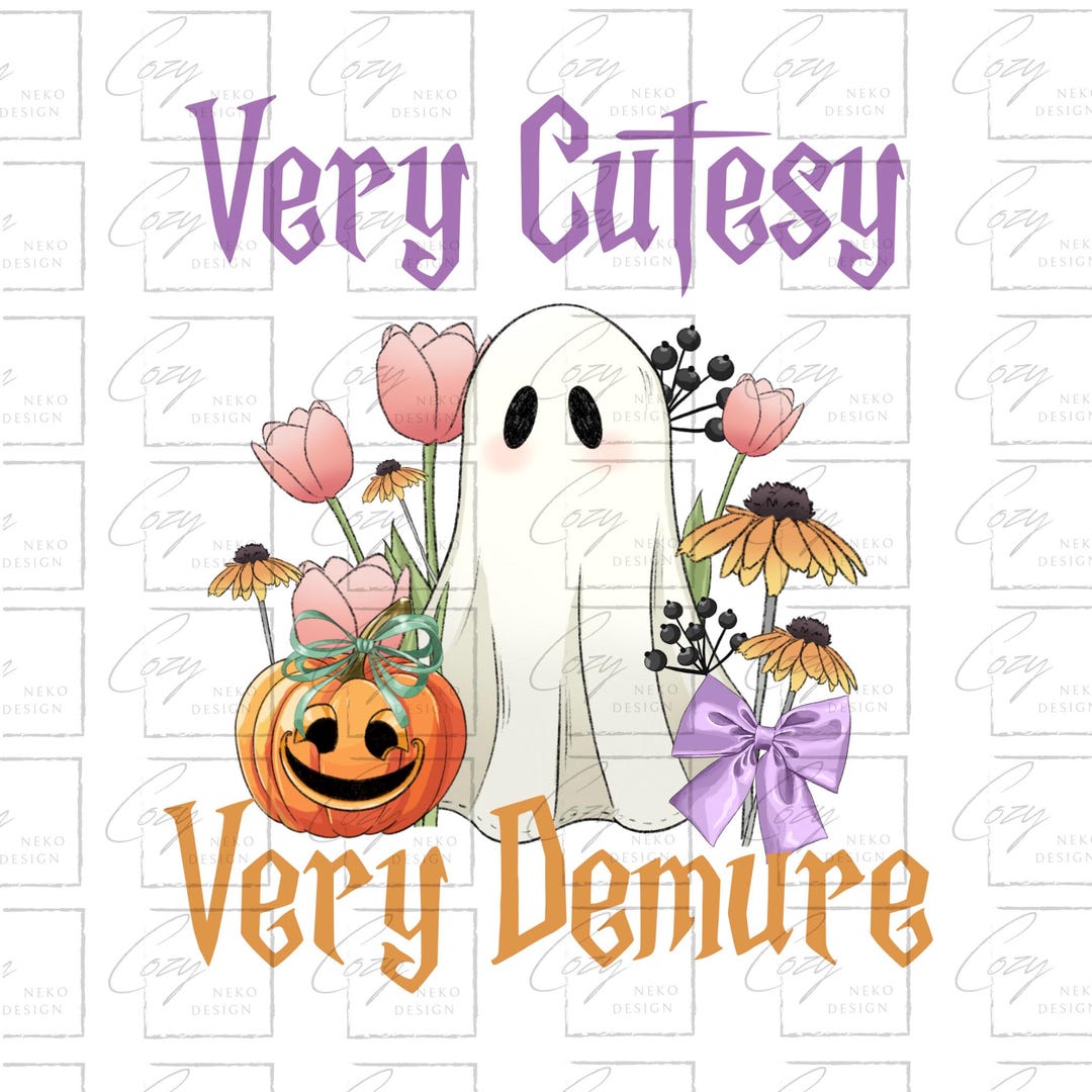 Very Cutesy Very Demure Ghost Halloween Png, Cute Ghost Png, Demure ...