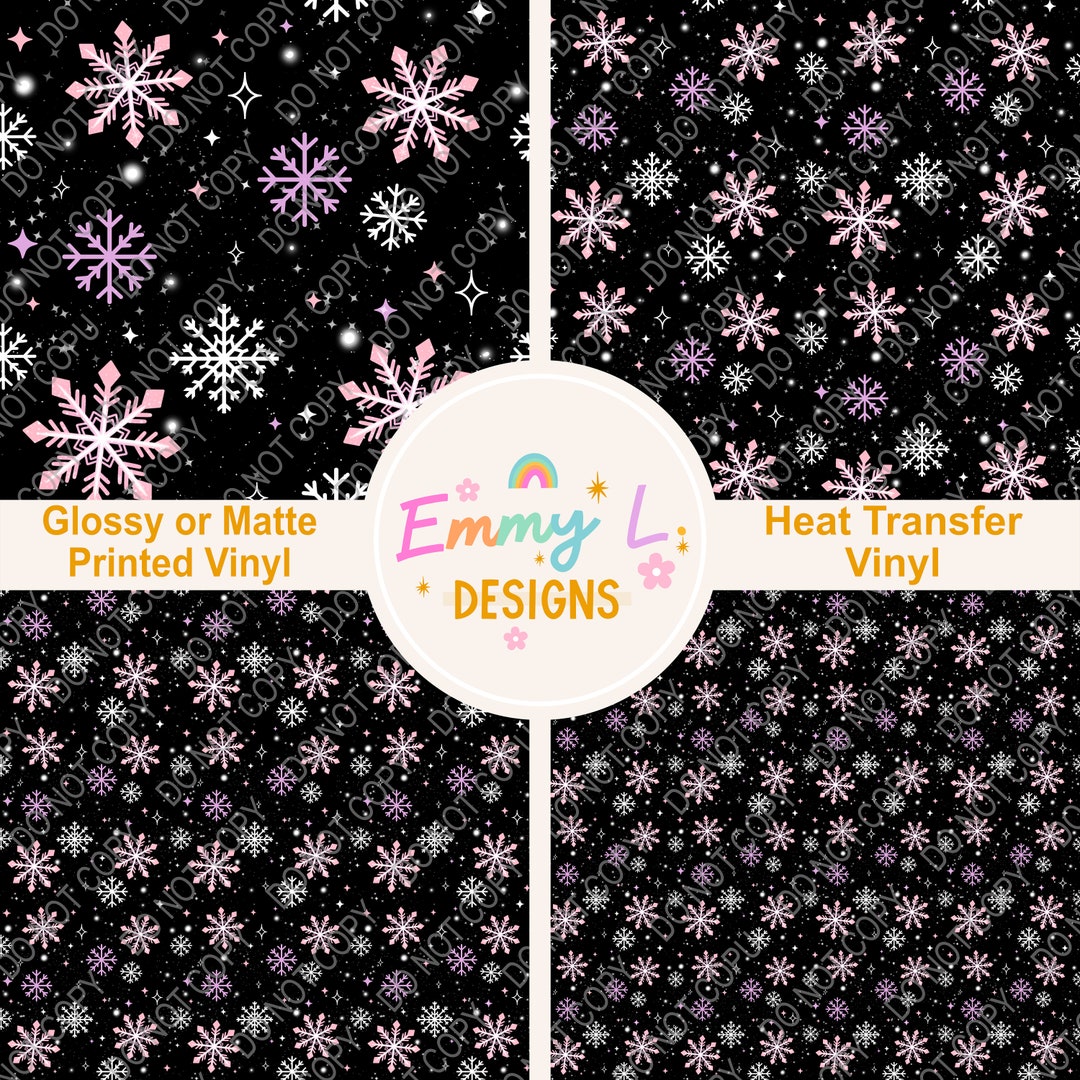 Pastel Snowflake Patterned Vinyl Sheet: Craft Vinyl, HTV- 224 - Etsy