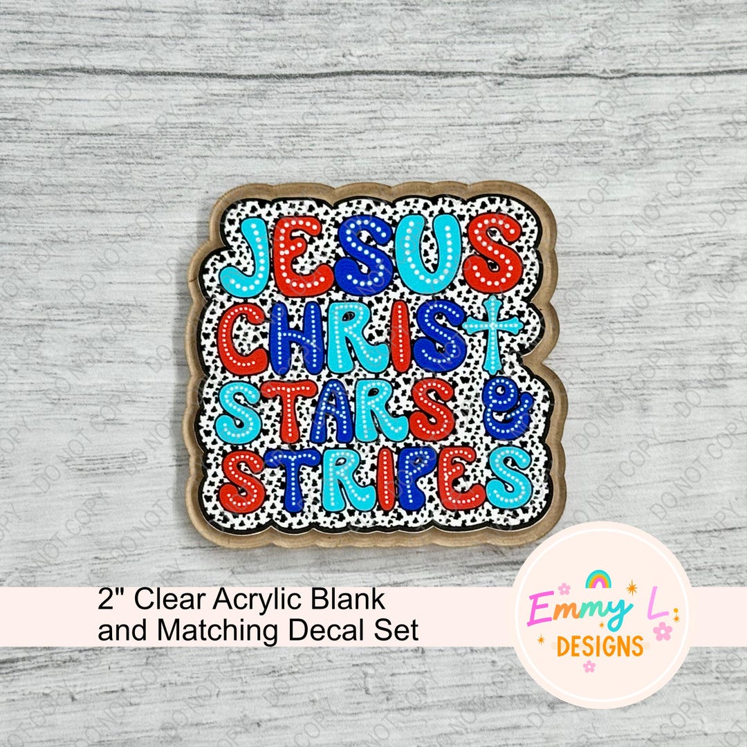 Jesus Stars and Stripes Acrylic Blank and Decal, Badge Reel Supply ...