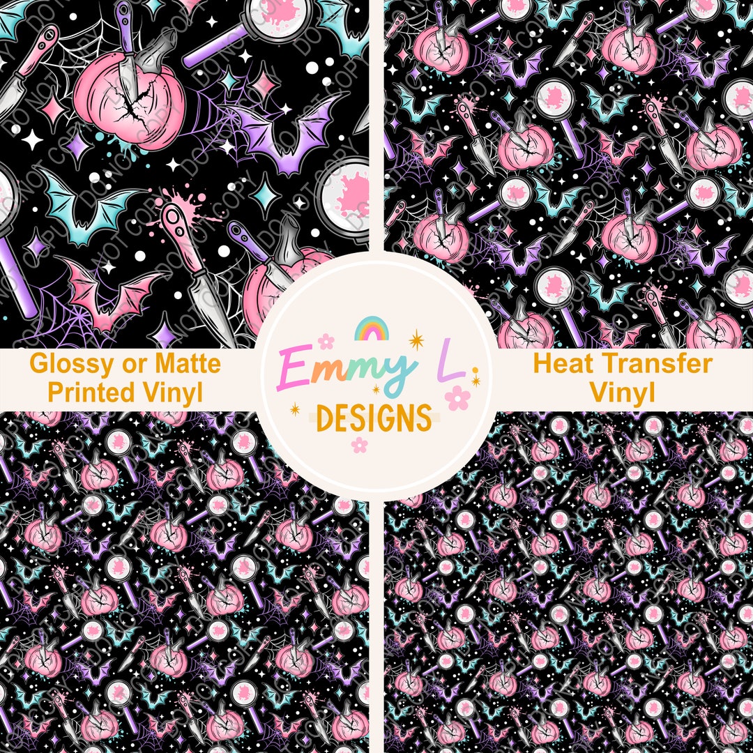 Halloween Scream Patterned Vinyl Sheet, Adhesive Vinyl, Printed Vinyl ...