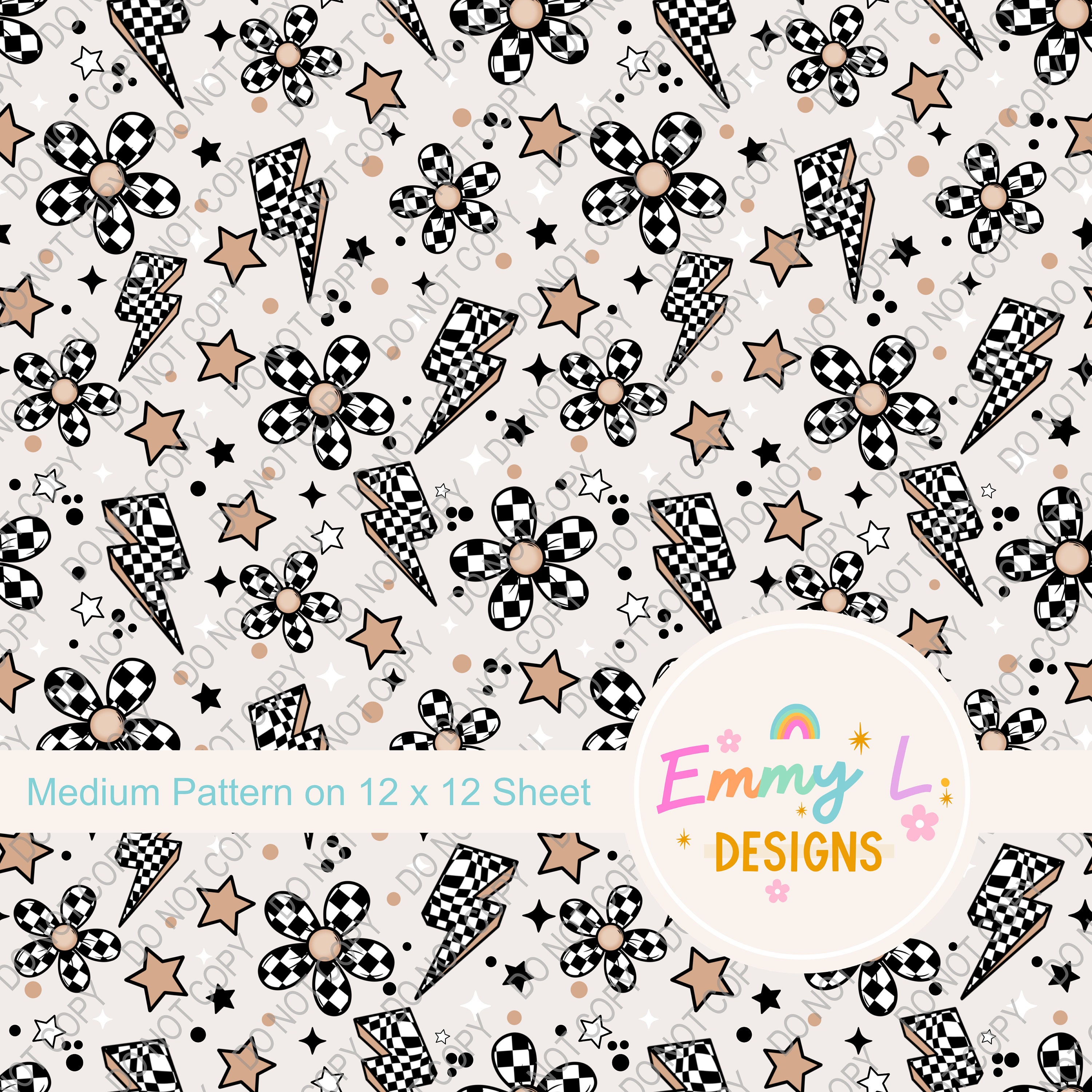 Checkered Floral Patterned Vinyl Sheet, Adhesive Vinyl, Printed Vinyl ...