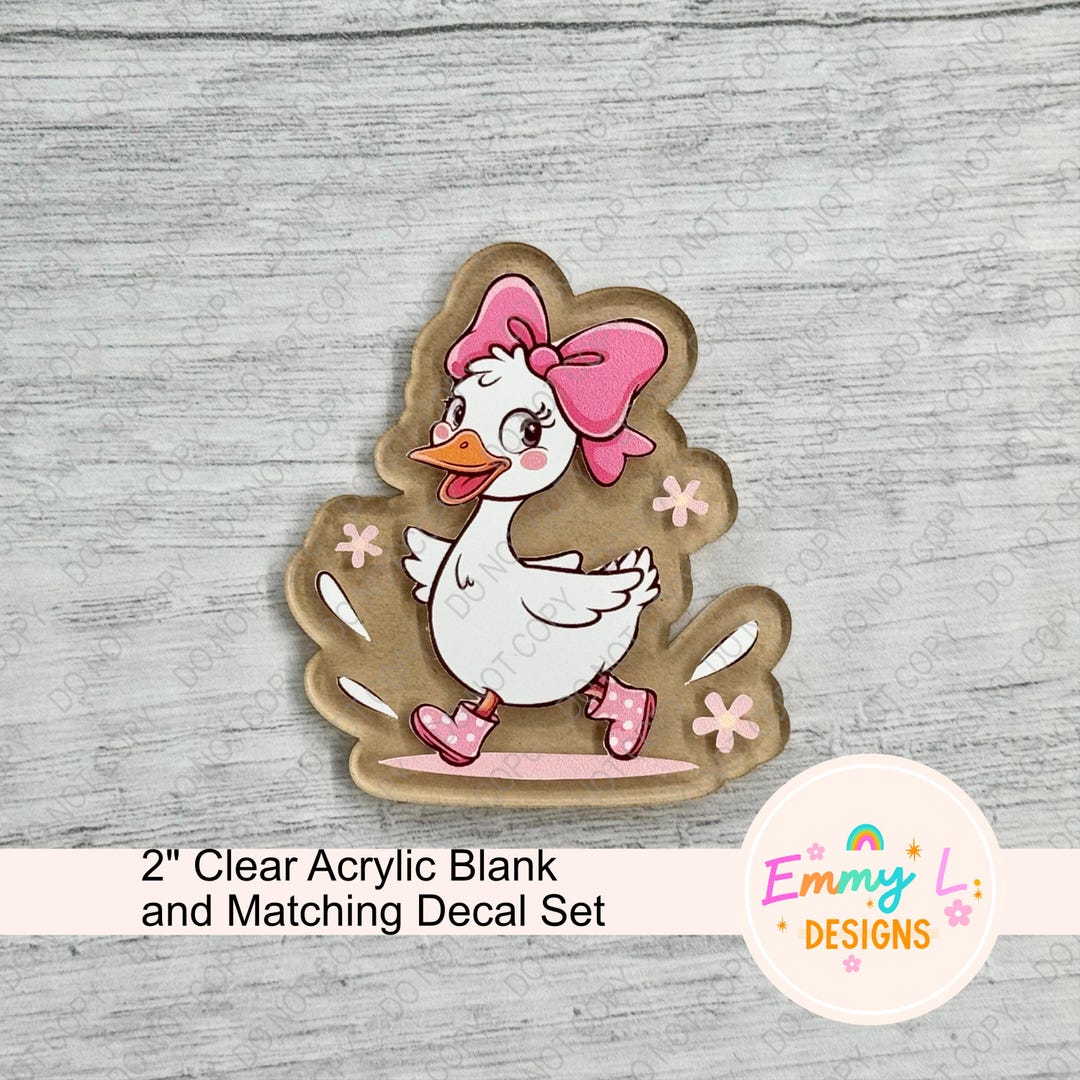 Puddle Duck Acrylic Blank and Decal, Badge Reel Supply, Acrylic Blank ...