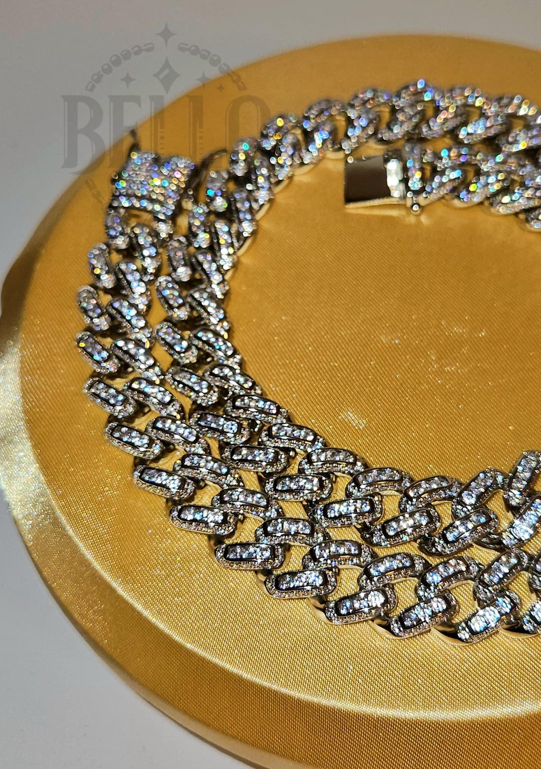 Diamond-cut Cuban Link Chain – Icy Choker Necklace, 12mm Thick ...