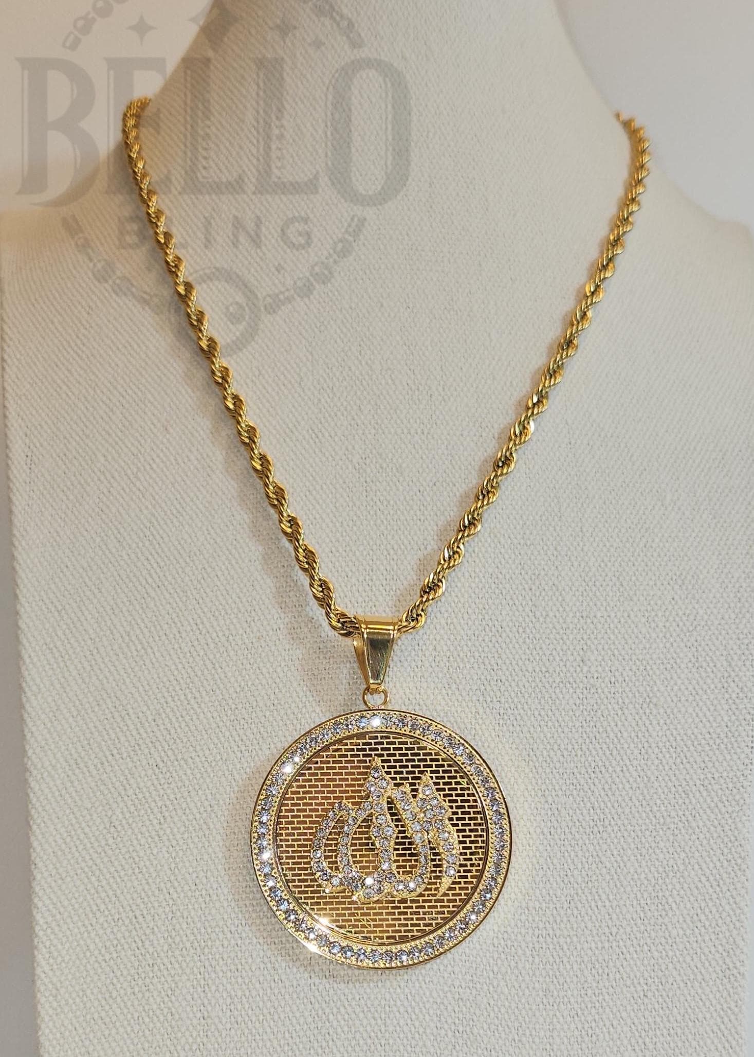 Allah Pendants Collection - Gold-finish Islamic Jewelry, Arabic ...