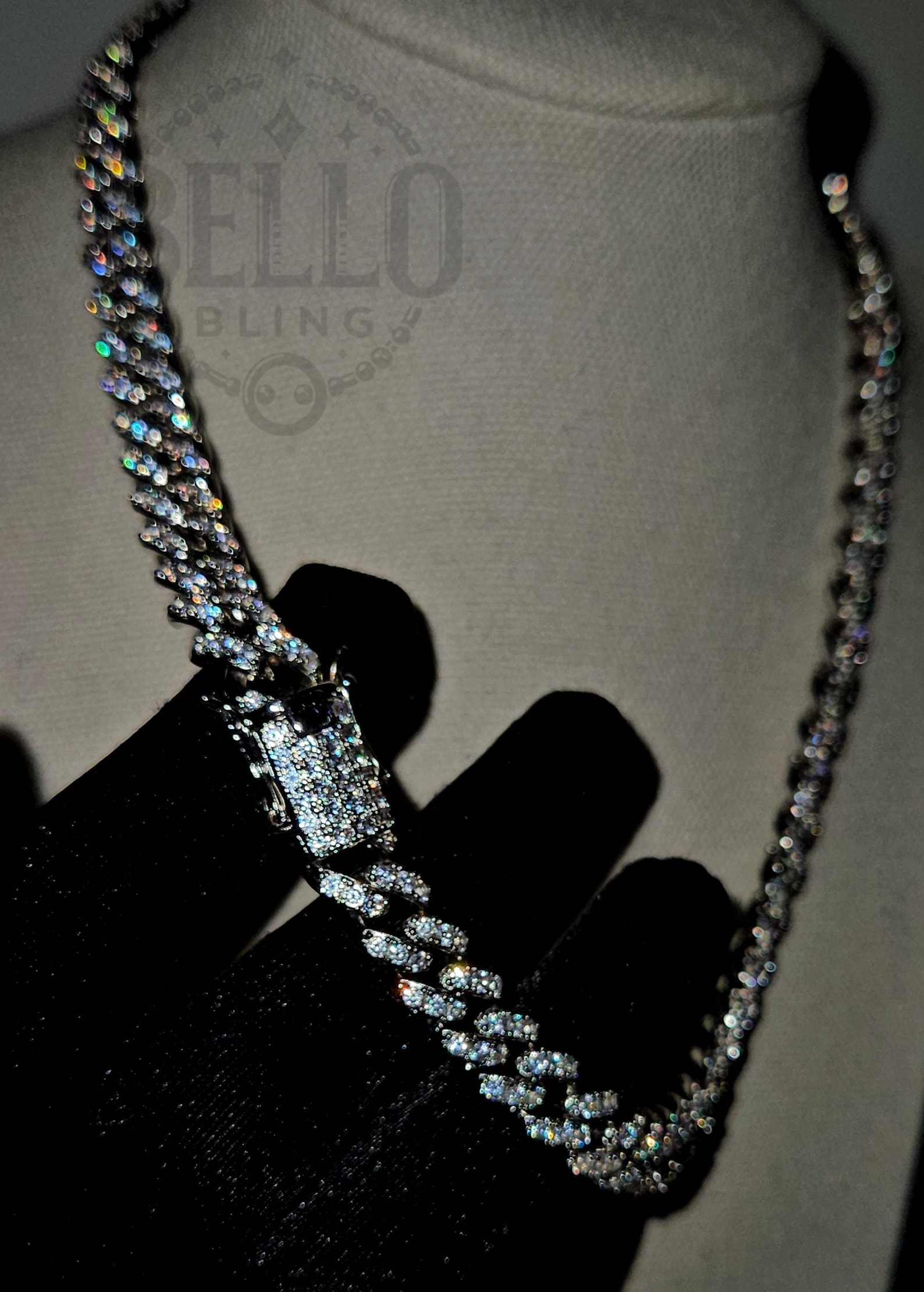Miami Cuban Link Chain 10mm 22" Necklace, 14k White Gold Finish Iced ...