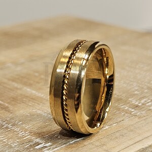 Minimalist Gold Band Round Ring, Ring for Men, Yellow 14k Gold ...