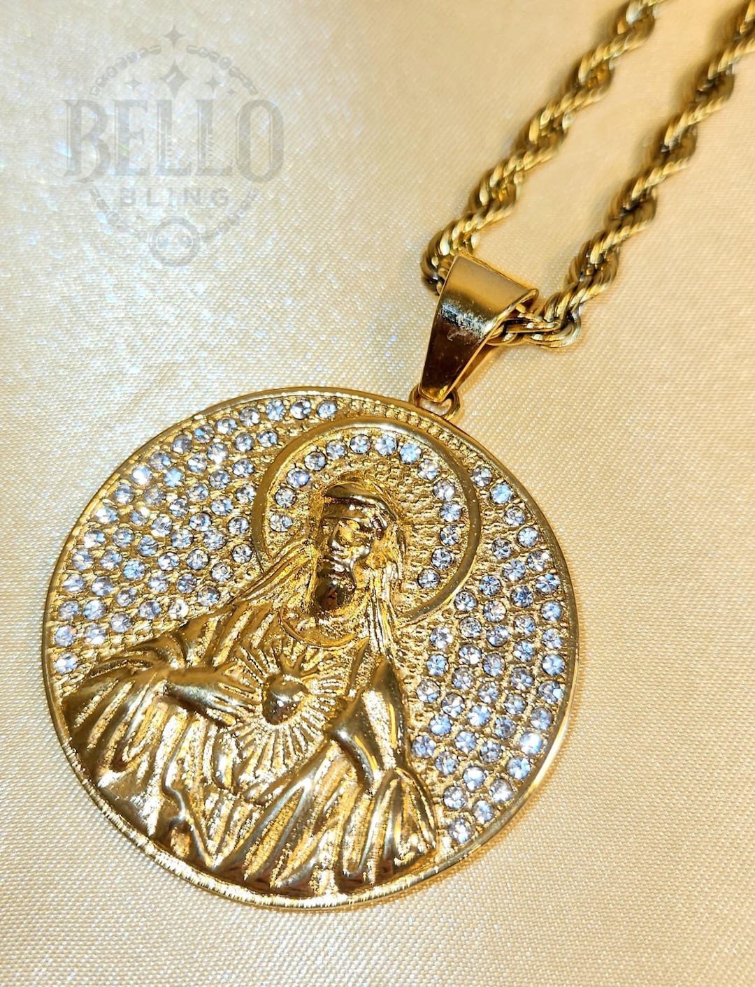 Gold Jesus Pendant Necklace - Religious Jewelry, Iconic Symbol ...