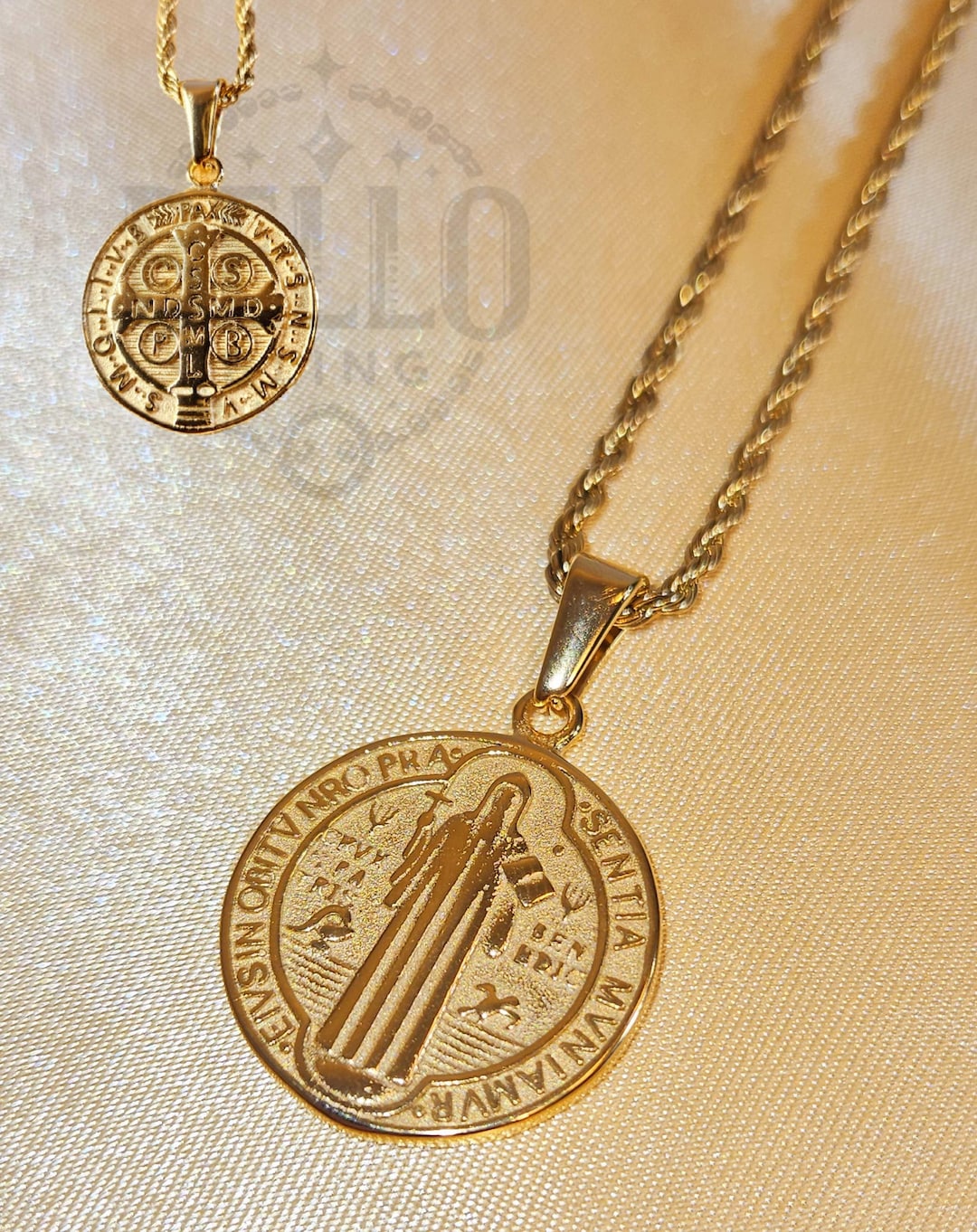 St. Benedict Medal Pendant Necklace, Catholic Faith Symbol, Spiritual ...