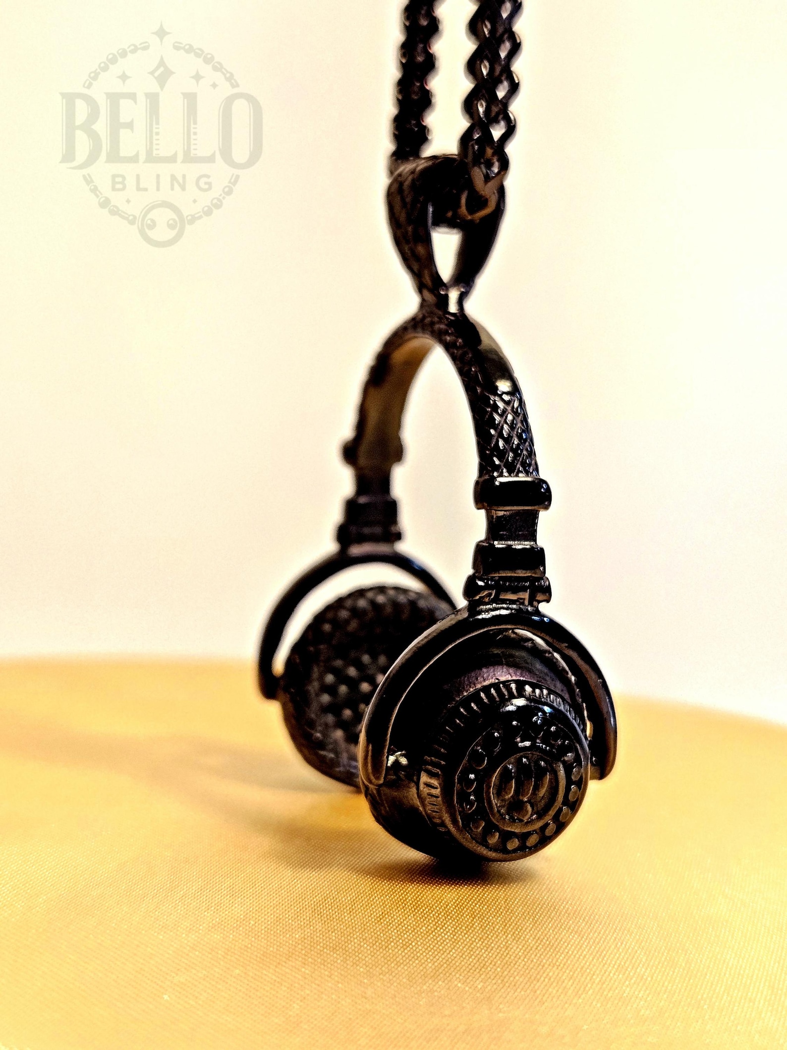 Black Headphones Pendant Necklace - Music Lover Jewelry, DJ Fashion ...
