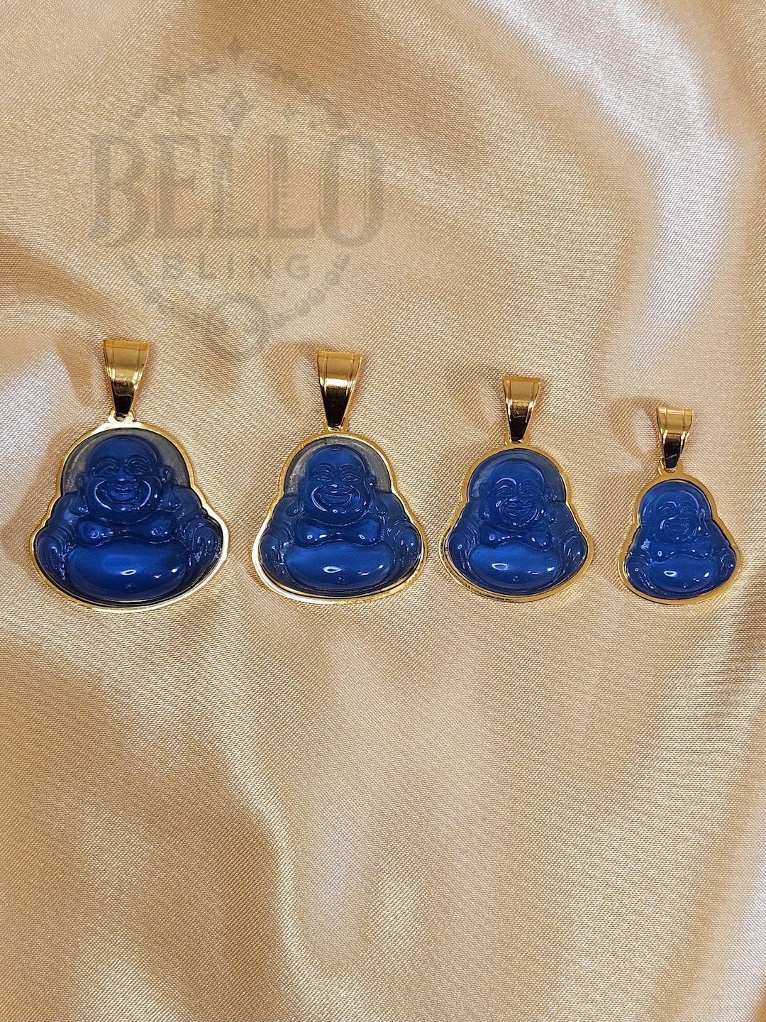 Luxe Lucky Blue Buddha Pendant Necklace - Hypoallergenic Bling ...