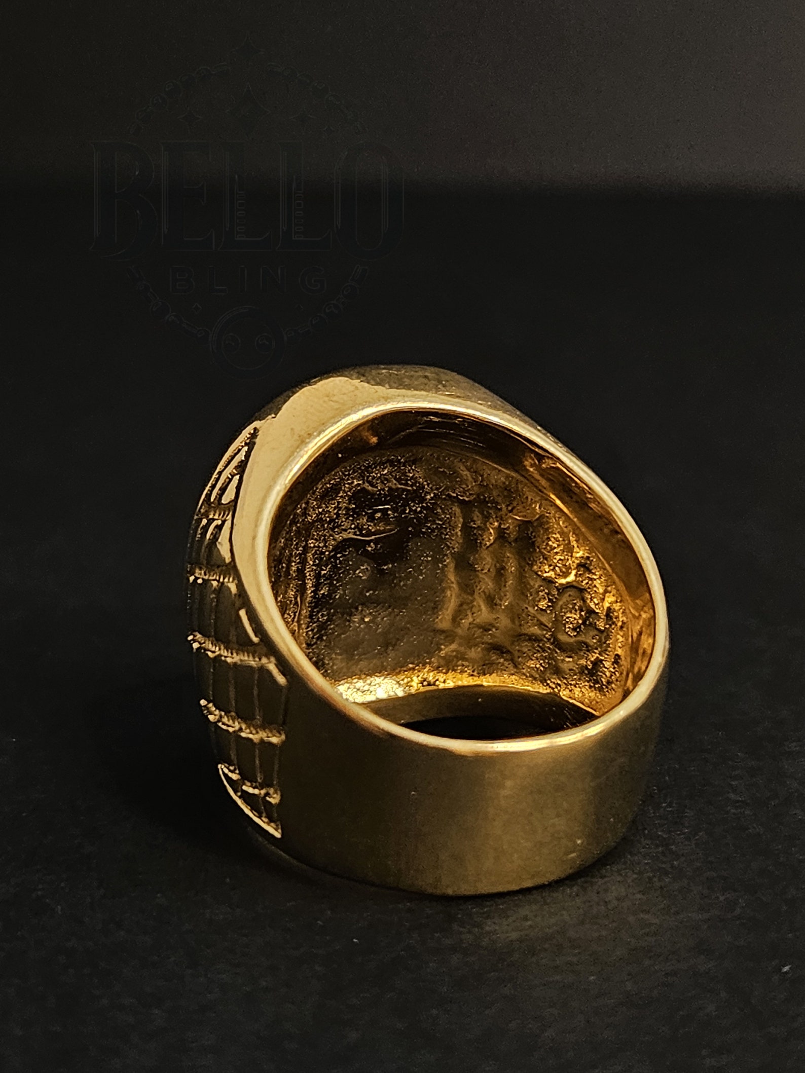 Gold San Judas Ring: CZ Diamond Stainless Steel Religious Jewelry - Etsy
