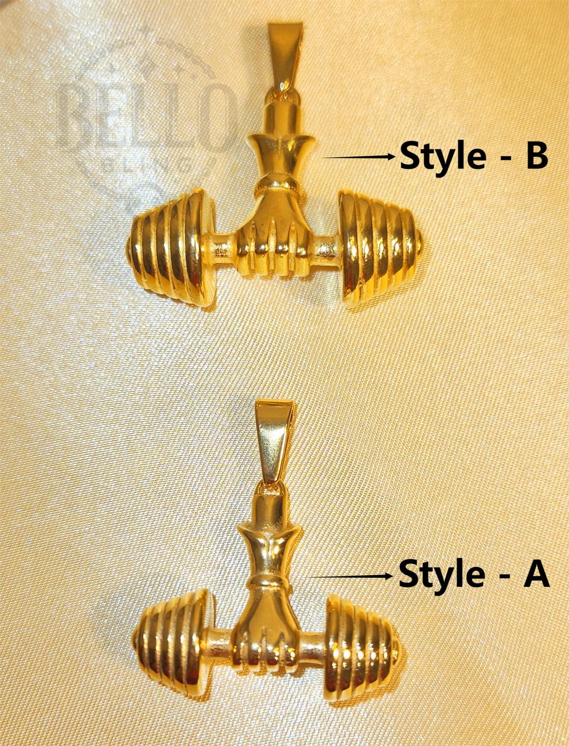 Dumbbell Pendant Necklace, Gold-finish, Gym Style, Lift Life, Fitness ...