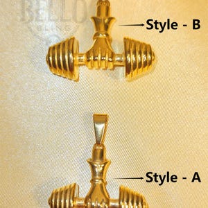 Dumbbell Pendant Necklace, Gold-finish, Gym Style, Lift Life, Fitness ...