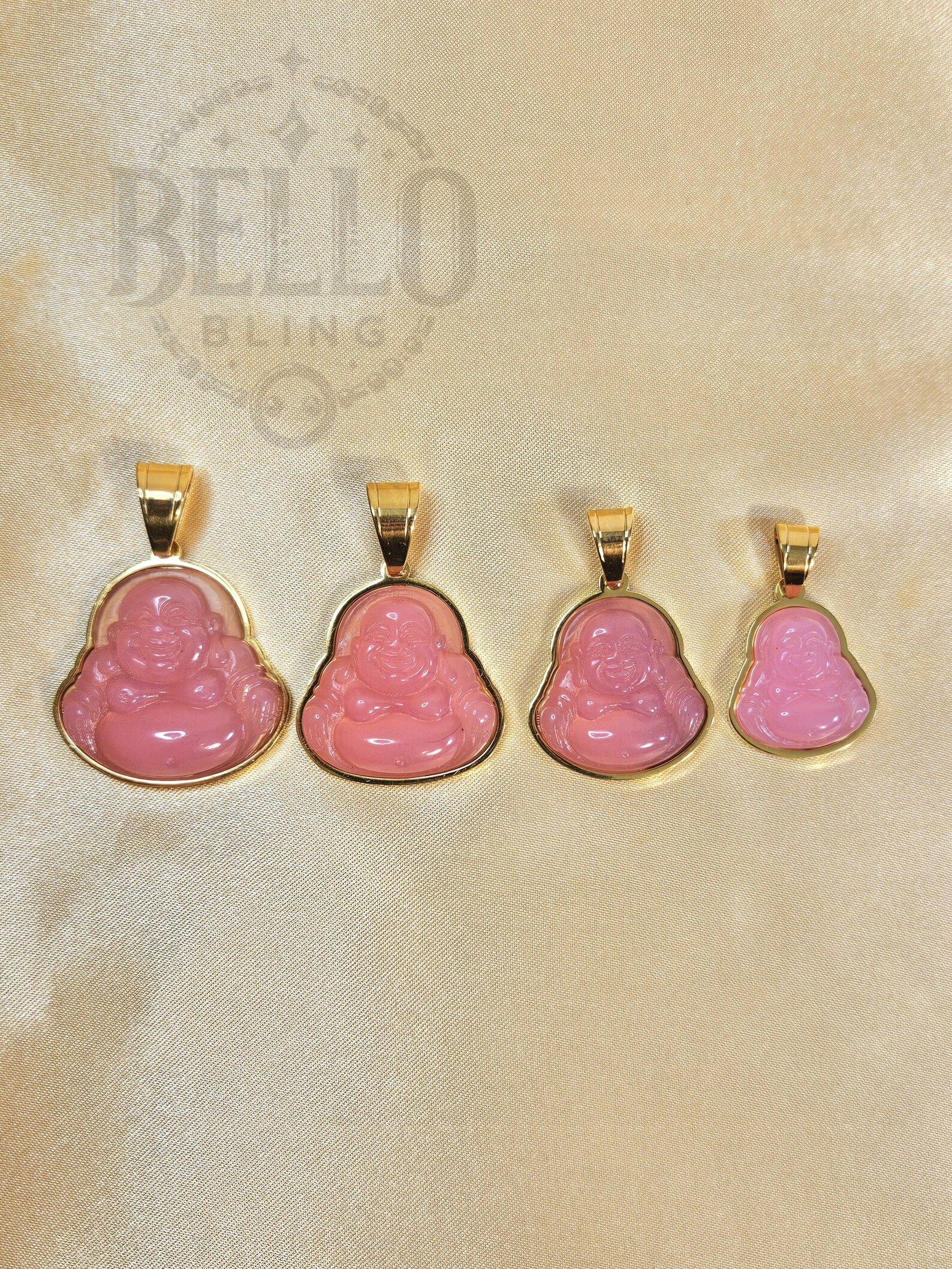 Luxe Lucky Pink Buddha Pendant Necklace - Hypoallergenic Bling ...