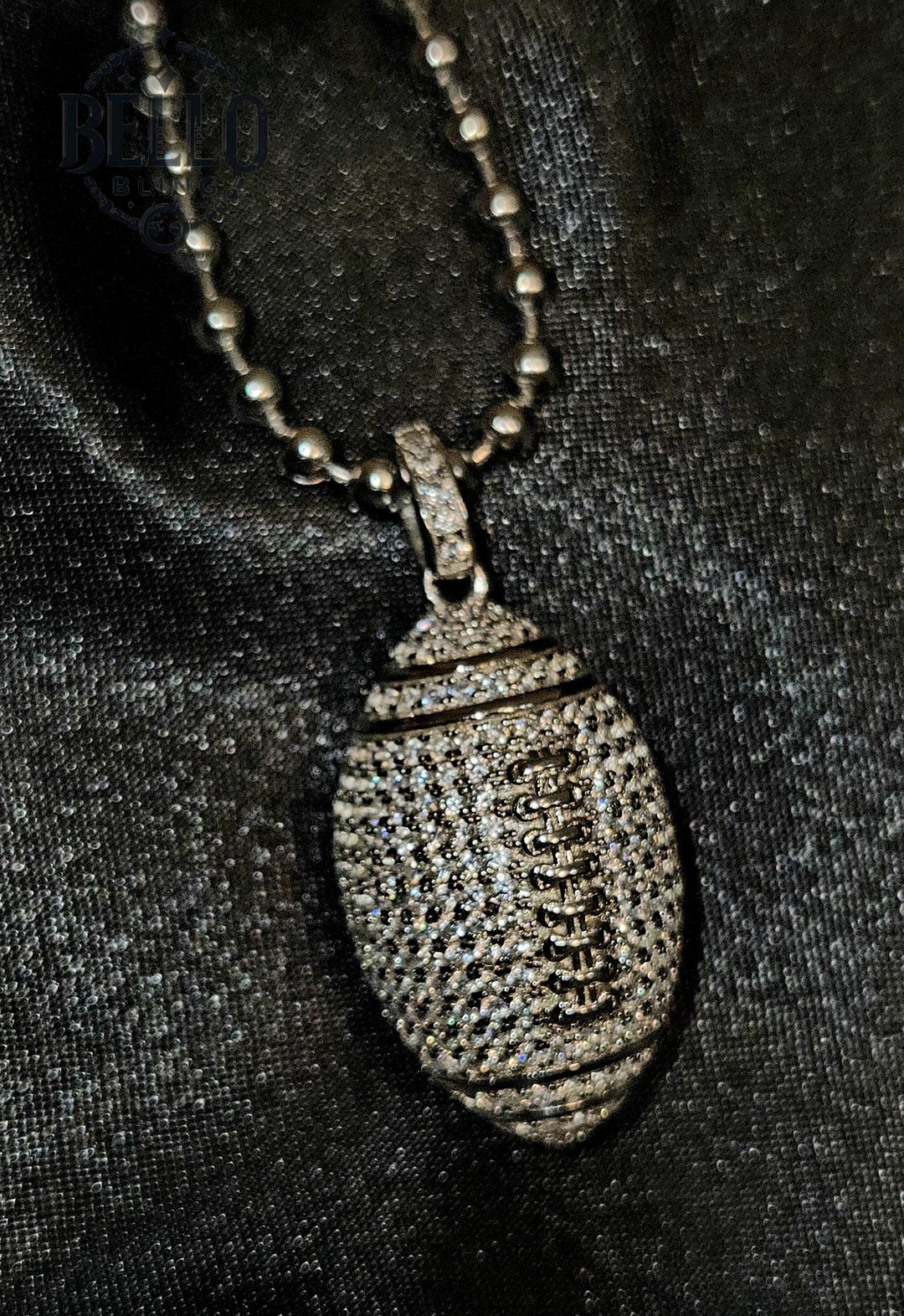 Men's Football Pendant Necklace 925 Sterling Silver Pendant, Stainless ...