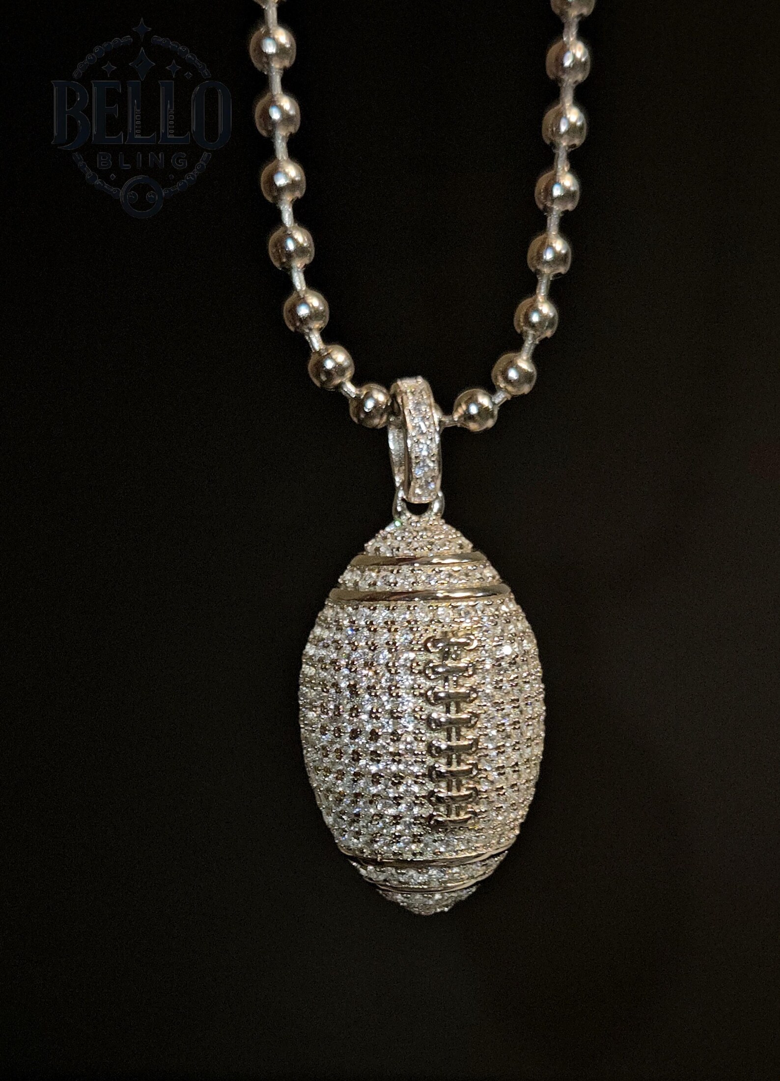 Men's Football Pendant Necklace - 925 Sterling Silver Pendant ...