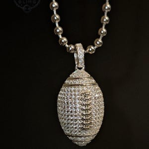 Men's Football Pendant Necklace - 925 Sterling Silver Pendant ...